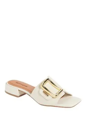 BUTTERO® Eduarda Leather Slide Sandal - Off White