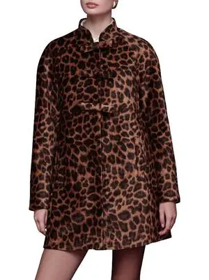 Avec Les Filles Print A-line Jacket - Leopard