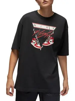JORDAN Flight Shoe Graphic Tee - Black/varsity Red