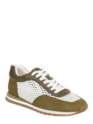 FAVORITE DAUGHTER Sophia Mesh Sneakers - Moss Green/white
