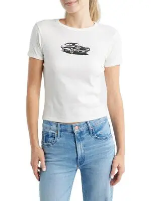 VINYL ICONS Muscle Car Baby Tee - Marshmallow