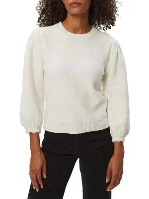 Michael Stars Sequin Embellished Balloon Sleeve Crewneck Sweater - Ivory