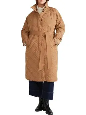 Universal Standard Nehra Quilted Coat - Camel Brown