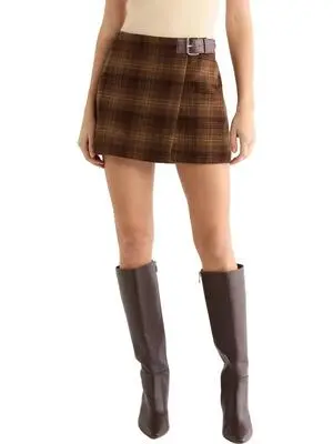 Astr The Label Harley Plaid Mini Skirt - Brown Plaid