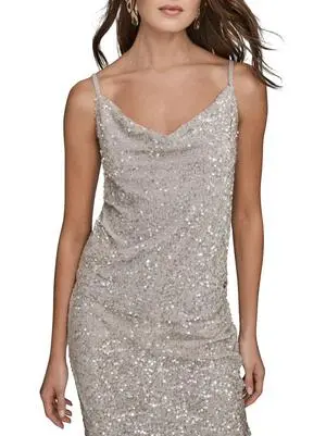 Donna Karan New York Sequin Cowl Neck Camisole - Vapor