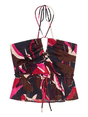 Rails Dulce Printed Halter Crop Top - Paradise