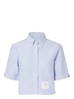 Thom Browne Cropped Cotton Shirt - Blue