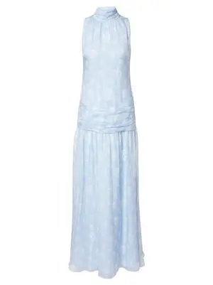Alexander McQueen Polka-dot Silk Gown - Blue