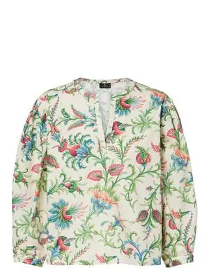 Etro Floral Cotton Blouse - White