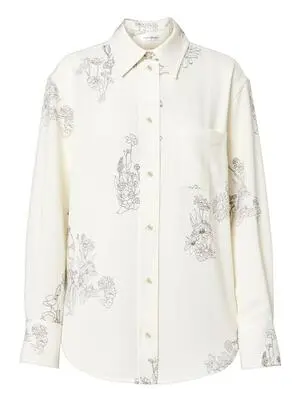Victoria Beckham Floral Print Button-down Shirt - White