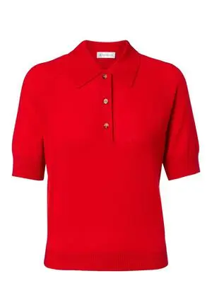 Victoria Beckham Wool Polo Shirt - Red