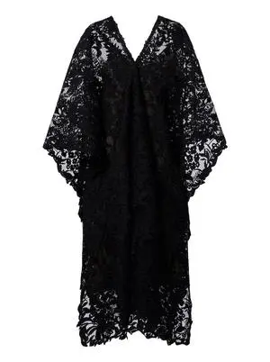 Oscar De La Renta Guipure Lace Kaftan - Black