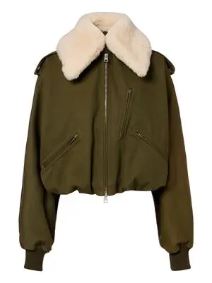 Givenchy Shearling-trimmed Jacket - Green