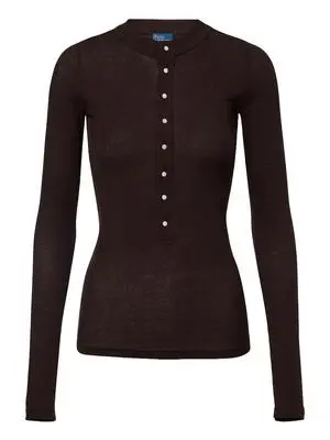 Polo Ralph Lauren Cotton Jersey Henley Shirt - Brown