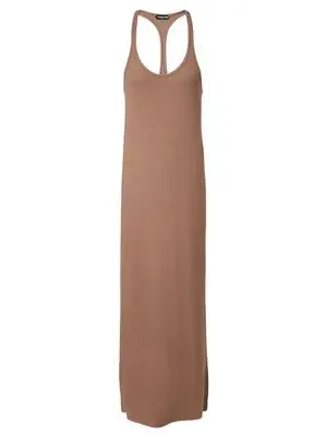 TOM FORD Racerback Jersey Maxi Dress - Brown