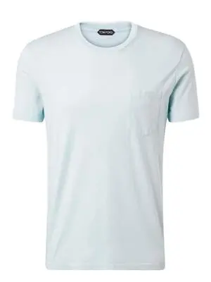 TOM FORD Cotton And Silk Jersey T-shirt - Blue