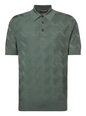 Dolce & Gabbana Dg Silk Polo Shirt - Grey