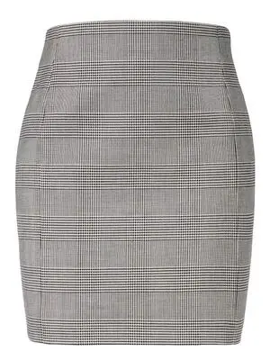 Balmain Houndstooth Wool-blend Miniskirt - Black