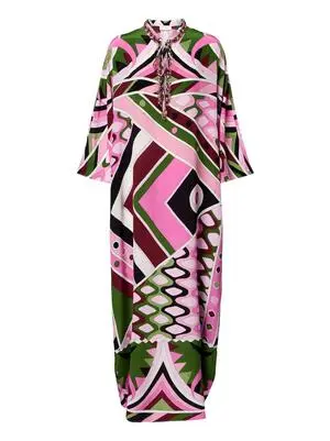 Emilio Pucci Printed Silk Satin Kaftan - Pink
