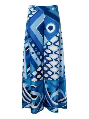 Emilio Pucci Vivara High-rise Wide-leg Pants - Blue