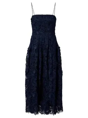 Remain Birger Christensen Lace Midi Dress - Blue