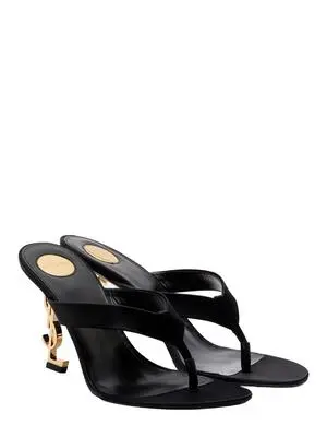 Saint Laurent Opyum 85 Satin Crêpe Mules - Black