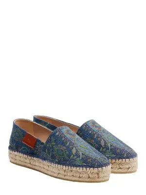 Etro Printed Canvas Espadrilles - Blue