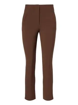 Veronica Beard Stila Cropped Slim Pants - Brown