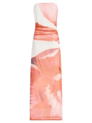 Significant Other Exclusive Sura Floral Strapless Maxi Dress - Orange
