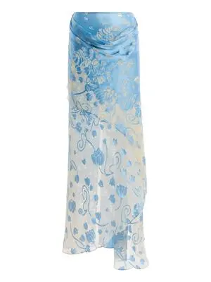 Christopher Esber Draped Burnout Maxi Skirt - Blue