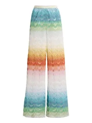 Missoni Metallic-Knit Wide Leg Pants Multi