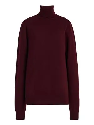 THE FRANKIE SHOP Eve Thin Wool Turtleneck Sweater - Burgundy