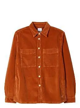 Paul Smith Rust Corduroy Patch-pocket Overshirt - Red