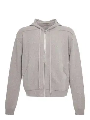 Rick Owens Giacca In Maglia Zipped Hoodie White