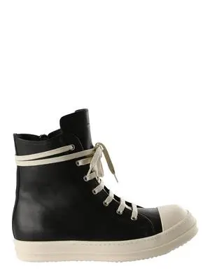 Rick Owens Leather High-top Sneakers - Black