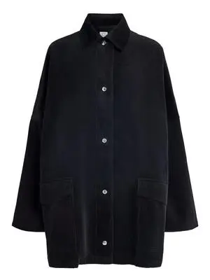 TOTEME Organic Cotton Corduroy Overshirt - Black