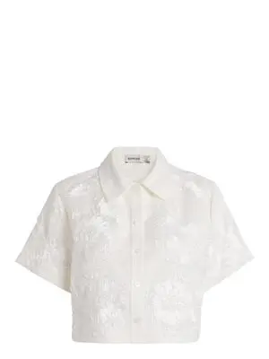Simkhai Linen-blend Embroidered Callie Shirt - Ivory