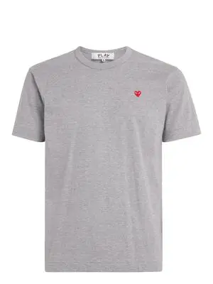 Play Comme Des Garcon Cotton Mini Heart Logo T-shirt - Grey