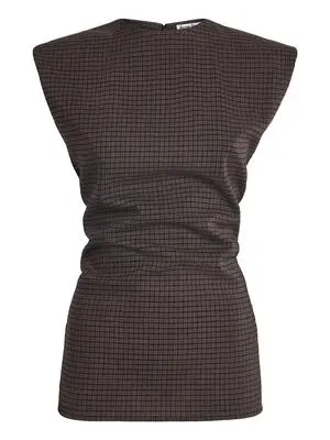 Acne Studios Stretch-wool Check Tanado Top - Brown