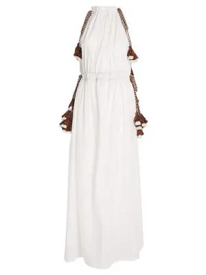 Escvdo Cotton Mati Maxi Dress - White