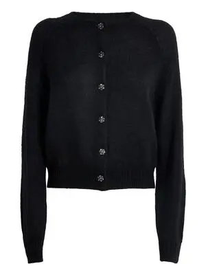 DÔEN Crystal-button Petra Cardigan - Black
