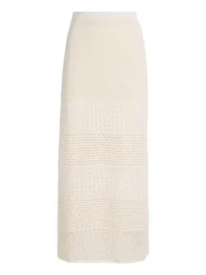 Escvdo Crochet Amada Maxi Skirt - White