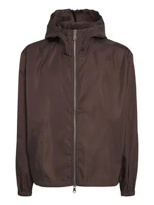 COLE BUXTON Gabardine Windbreaker Jacket - Brown