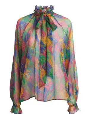 Etro Silk Paisley Blouse - Beige