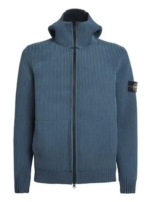 Stone Island President’s Knit Corrosion Zip-up Hoodie - Navy