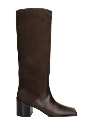 Alaïa Leather Knee-High Boots Burgundy