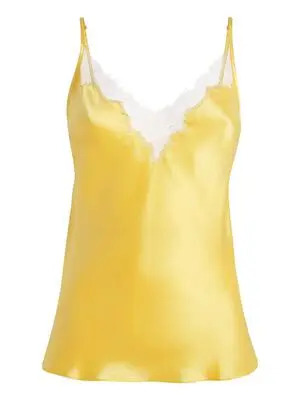 GILDA & PEARL Silk Secret Garden Camisole Top - Yellow