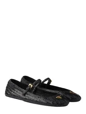 Prada Woven Ballerinas - Black