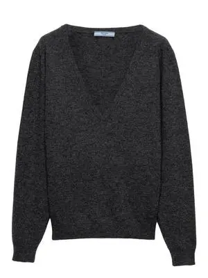 Prada Cashmere V-neck Sweater - Grey
