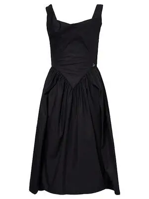 VIVIENNE WESTWOOD Sunday Draped Cotton-poplin Midi Dress - Black